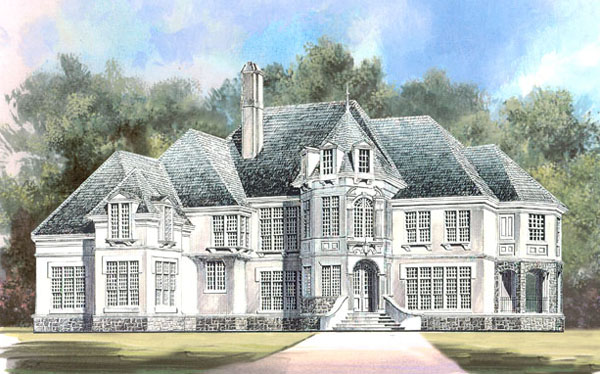 two-story estate house plan - Plan 6005