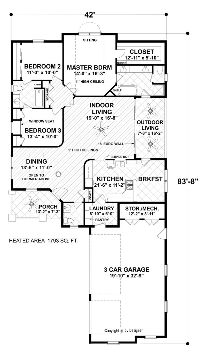 awesome floor plan for lovely cottage - Plan 4511