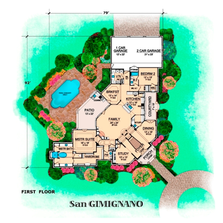 4 Bedrooms and 4.5 Baths - Plan 6279