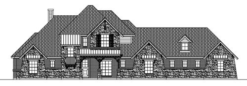 Stone house plan with four bedrooms - Plan 4894