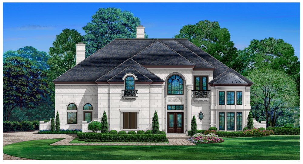 Two Story French Country Style House Plan 8614 - Plan 8614