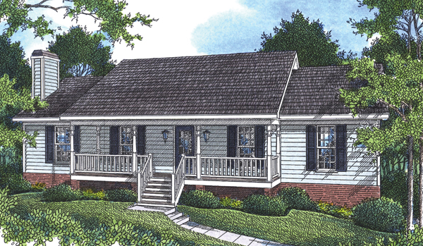 Farm House House Plan with 3 Bedrooms and 2.5 Baths - Plan 5846