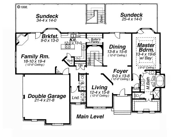 Three-bedroom home plan with levels - Plan 5850