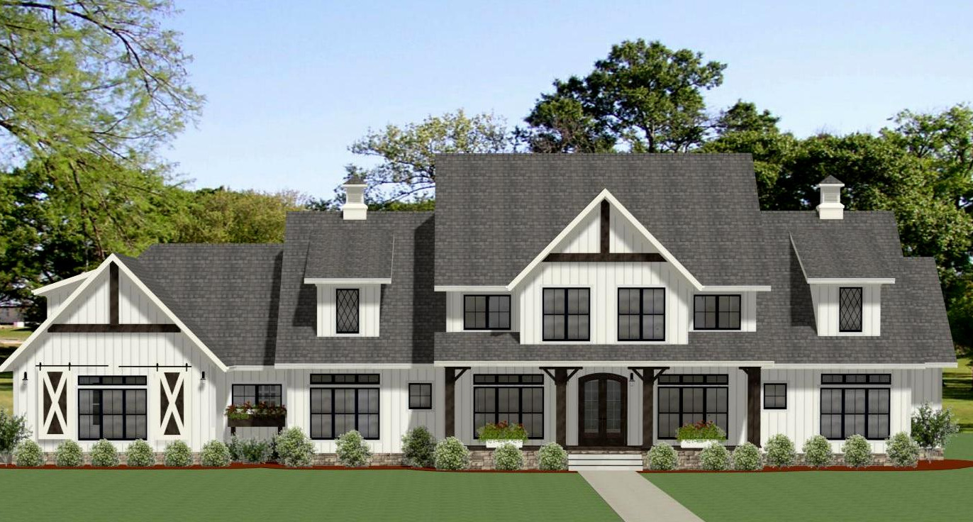 Farmhouse Plan with 6 Beds, a Great Room, & a Pet Grooming Area - Plan 7816